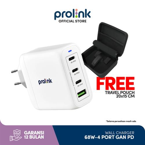 Promo Prolink 68W | 4 port | GaN PD Power Adaptor Travel Wall Kepala Charger - 68W 4port Cicil 0 ...