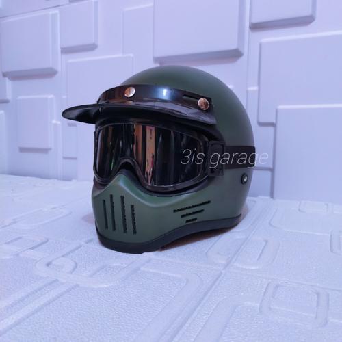 Jual HELM CUSTOM CAKIL M30 RETRO CLASIC FULL FACE PET - M30 LIGHT BLLUE ...