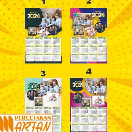 Jual ATE01 Cetak Kalender dinding 2024 1 lembar 12 bulan bisa pake foto - Kab. Malang - ATE_GRE ...