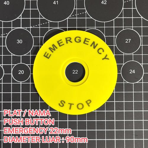 Jual LABEL/ PLAT /TANDA/ NAMA PUSH BUTTON EMERGENCY 22mm(90mm) - Kota ...