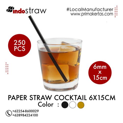 Jual PAPER STRAW COCKTAIL 6MM X 15CM SEDOTAN KERTAS COCKTAIL ...