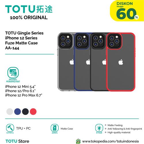 Promo Casing iPhone 12/Mini/12 Pro/Max TOTU Fuze Matte Case Anti ...