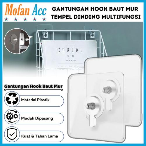 Jual Gantungan Hook Baut Mur / Kait Cantolan Tempel Dinding Multifungsi ...