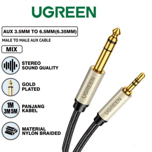 Jual UGREEN Kabel Audio 6.5 mm Ke Aux 3.5 Stereo 6.35 Jack Gitar To TRS 1m - 1 meter - Jakarta ...