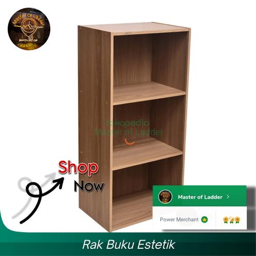 Jual Rak Buku Estetik Minimalis/ Rak Susun Buku Kantor Kayu /Lemari ...