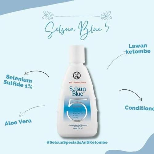 Jual Original Shampoo Selsun Blue Five 120 mL - Anti Dandruff - Anti ...