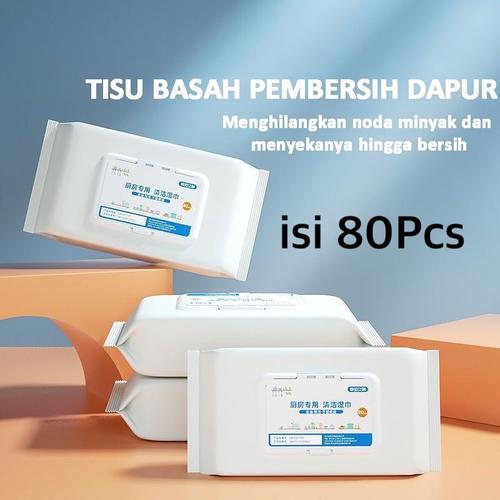 Jual Tisu Basah Dapur Isi 80 Lembar Pembersih Minyak Praktis Kain Lap ...