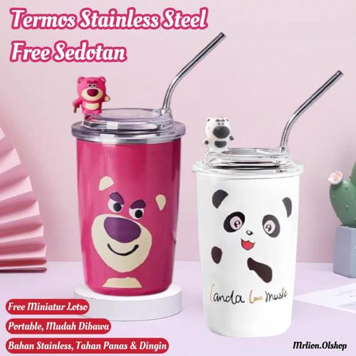 Jual Tumbler Lotso Botol Dengan Sedotan / Botol Lucu Strawberry Bear ...