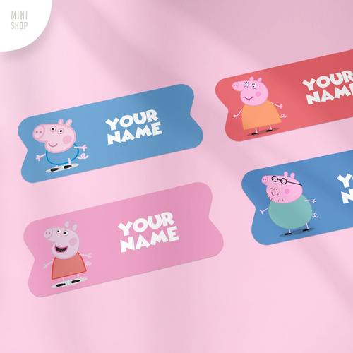 Jual Stiker Label nama custom disney Peppa Pig Waterproof - 20 book ...