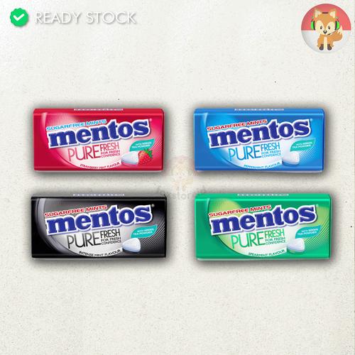 Jual MENTOS Pure Fresh Sugar Free Mints 50s 35g Impor - Peppermint ...