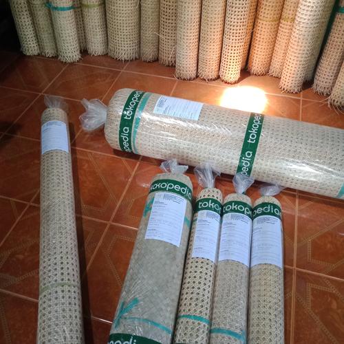 Jual anyaman rotan alami lembaran / bunga tanjung / webbing rattan ...