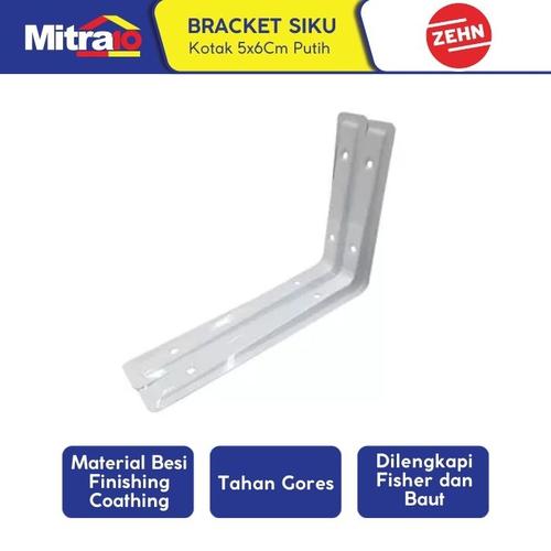 Jual Zehn 5X6 White Square Bracket ( Set )Siku Breket Hambalan Besi ...