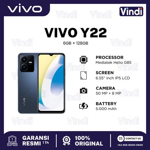 Jual Vivo Y22 6/128 GB Garansi Resmi | Original - Midnight Blue ...