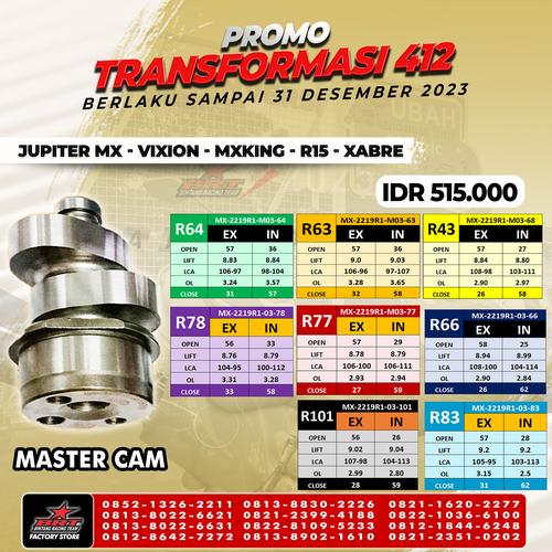 Jual PROMO MASTER CAM BRT (MX KING-MX-VIXION-R15-XABRE) - R SERIES - T ...