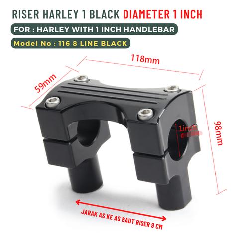 Jual RISER HARLEY DIAMETER 1 INCH HARLEY 116 8 LINE BLACK - Kota Bekasi ...