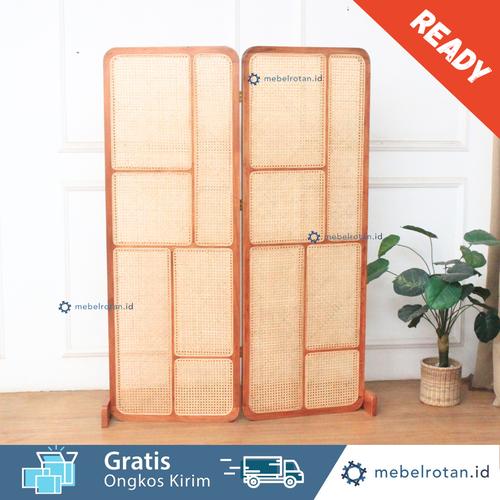 Jual Ryota Sketsel Penyekat Ruangan Rotan Kayu | Natural Rattan Divider ...