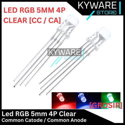 Jual Led RGB 5mm 4P Clear Red Green Blue Common Catode Anode CC CA ...