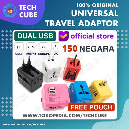 Promo Universal Travel Adaptor USB FAST Charger Adapter Colokan Stop ...