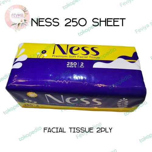 Jual tisu tissue NESS 250 sheet lembar facial tissue 2ply - 250's ...