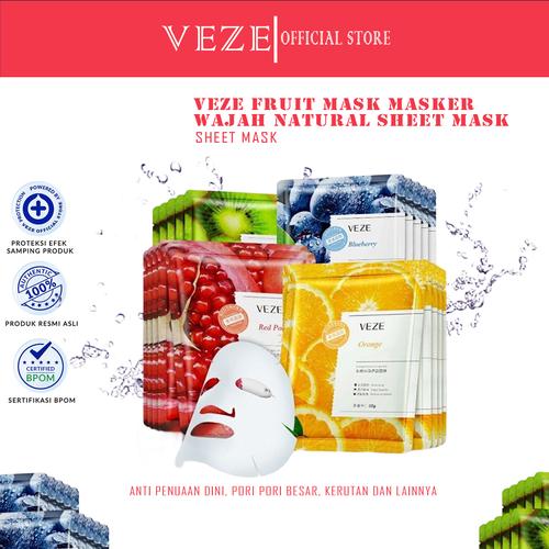 Jual [BPOM] - VEZE Fruit Mask Masker Wajah Natural Sheet Mask - Jakarta ...