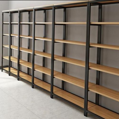 Jual rak kayu industrial besi 6 susun rak penyimpanan rangka besi - Kab ...