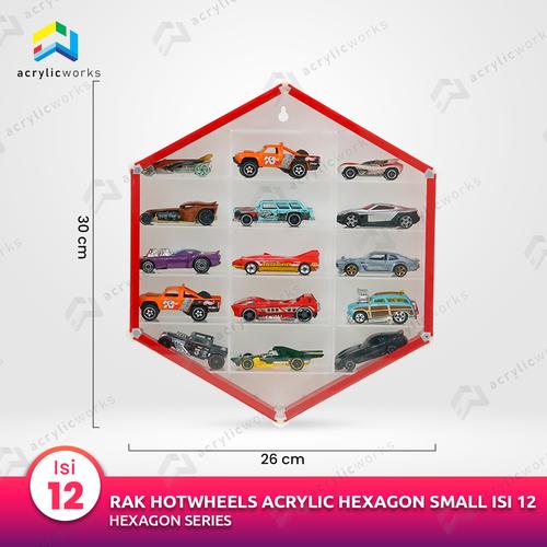 Jual Rak Display Mobil Hotwheels isi 12 Model Segienam Small - Merah ...