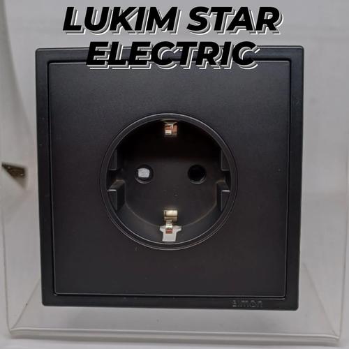 Jual STOP KONTAK SIMON I7 BLACK DOFF/MATT BLACK STOP KONTAK SCHUKO ...