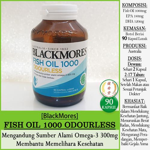 Jual [BlackMores] FISH OIL 1000 ODOURLESS [Omega-3 300mg] 90 Kapsul ...