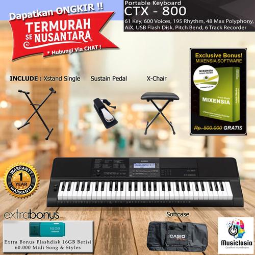 Jual Keyboard Casio CTX-800 + Stand / CT-X800 / CTX800 spek setara psr ...