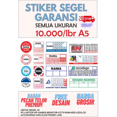 Jual Cetak INSTANT Stiker Segel Garansi Kertas Pecah Telor Berkualitas ...
