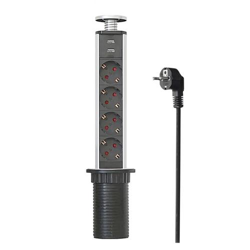 Jual socket colokan stop kontak 4 listrik 2 usb tanam meja pop up tarik ...