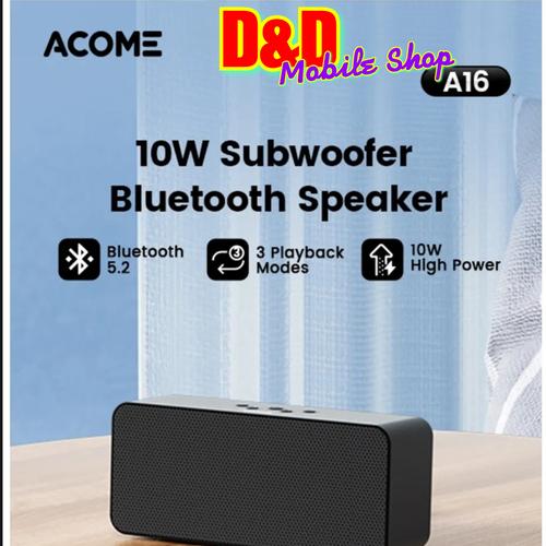 Jual ACOME A16 10W Super Bass STEREO BLUETOOTH TWS SPEAKER Garansi ...