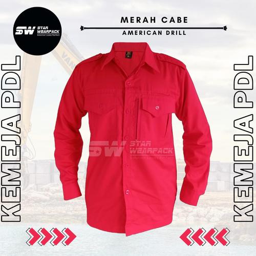 Jual Kemeja PDL Baju Dinas Lapangan Warna Merah - Merah, M - Kab ...
