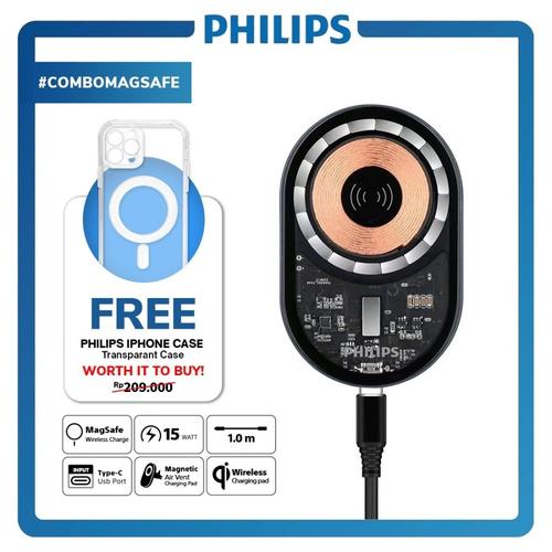 Promo Philips DLP9719T Car Mount Magsafe Wireless Charger PD QC DLP ...