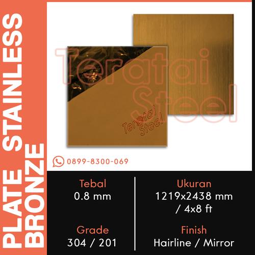 Jual Plat Warna Bronze Stainless Steel 1219 x 2438mm 0,8mm - MIROR ...