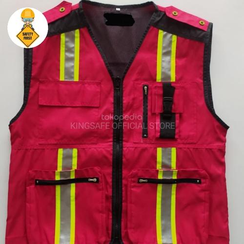Jual ROMPI SAFETY BAHAN TASLAN KOMBINASI WARNA MERAH/ROMPI PROYEK ...