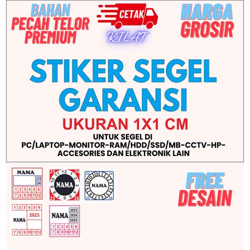 Jual Cetak INSTANT Stiker Segel Garansi ukuran 1x1cm Kertas Pecah Telor ...