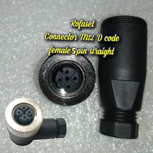 Jual socket connector M12 D code 5 pin Female straight - Jakarta Barat ...