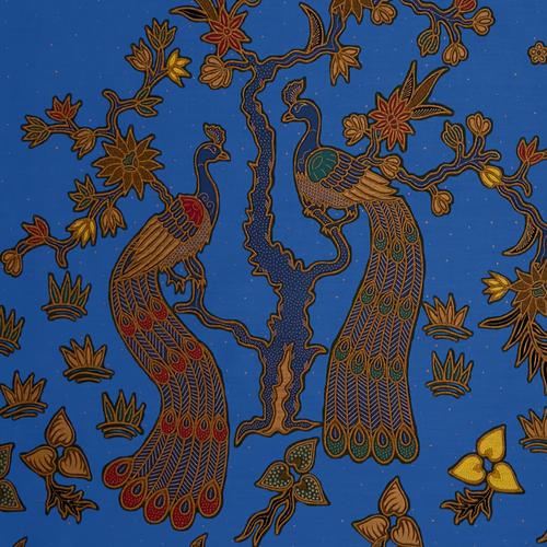 Jual Kain Batik - Motif Batik Burung Merak Manis V31 (Biru) - Kota ...