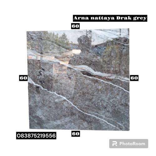 Jual Granit Lantai 60x60 Arna Nattaya Drak grey texture glossy. - Kab. Bogor - Aditya Mandiri ...