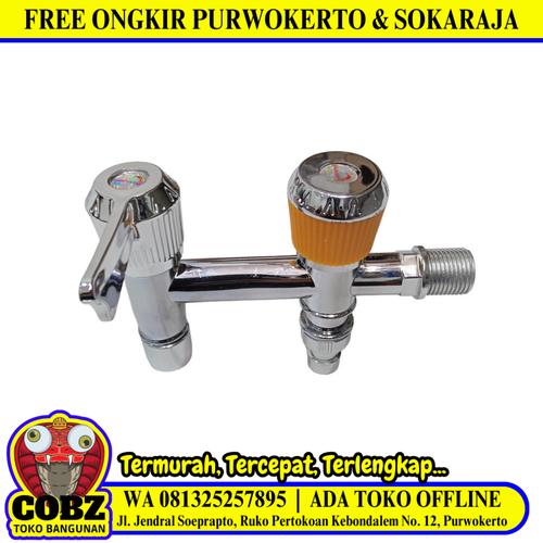 Jual 1/2 IN / DASHAYU Kran Air Cabang Double Shower Chrome - Kab ...