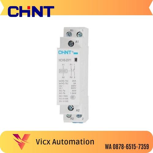 Jual Contactor Modular Din Rail Chint NCH8-20/11 20A 1NO 1NC Kontaktor ...