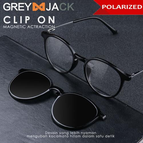 Jual Grey Jack Kacamata Clip On Bentuk Oval Anti UV Polarized TR90 2186 ...