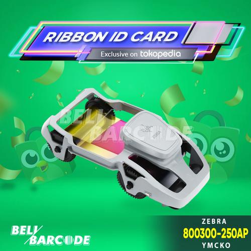 Jual Ribbon 800300-250AP Tinta Printer ID Card Zebra ZC100 ZC300 YMCKO ...