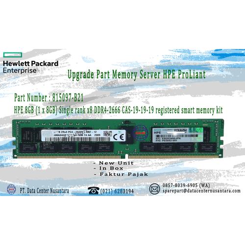 Jual 815097-B21 | Memory HPE HPE 8GB Single rank x8 DDR4-2666 RDIMM - Jakarta Pusat - PT. Data ...