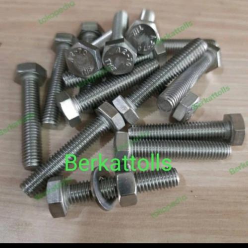 Jual Baut mur stainless 304 m8x80 Baut Hexagonal sus 304 baut 12 ...