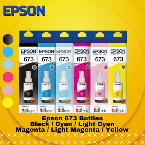 Promo 1 Set 6 Botol Tinta Epson 673 Original Ink - Black - Kota Depok ...