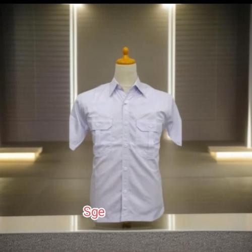 Promo Kemeja PDH Putih Hitam Pria Lengan Pendek Kerja Kantor - Merah ...