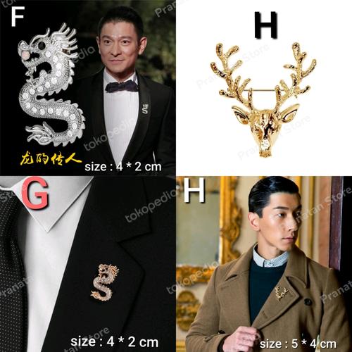 Jual Peniti / Bross / Tie Pin / Brooch Dasi Jas Cicak Naga Rusa Laki ...