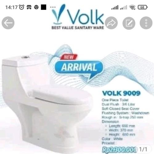 Jual Kloset / Closed Duduk Monoblok/ One Piece VOLK 9009 Venus - Medan ...
